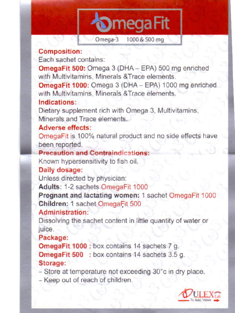Omegafit Sachet Patient Information Leaflet | PDF