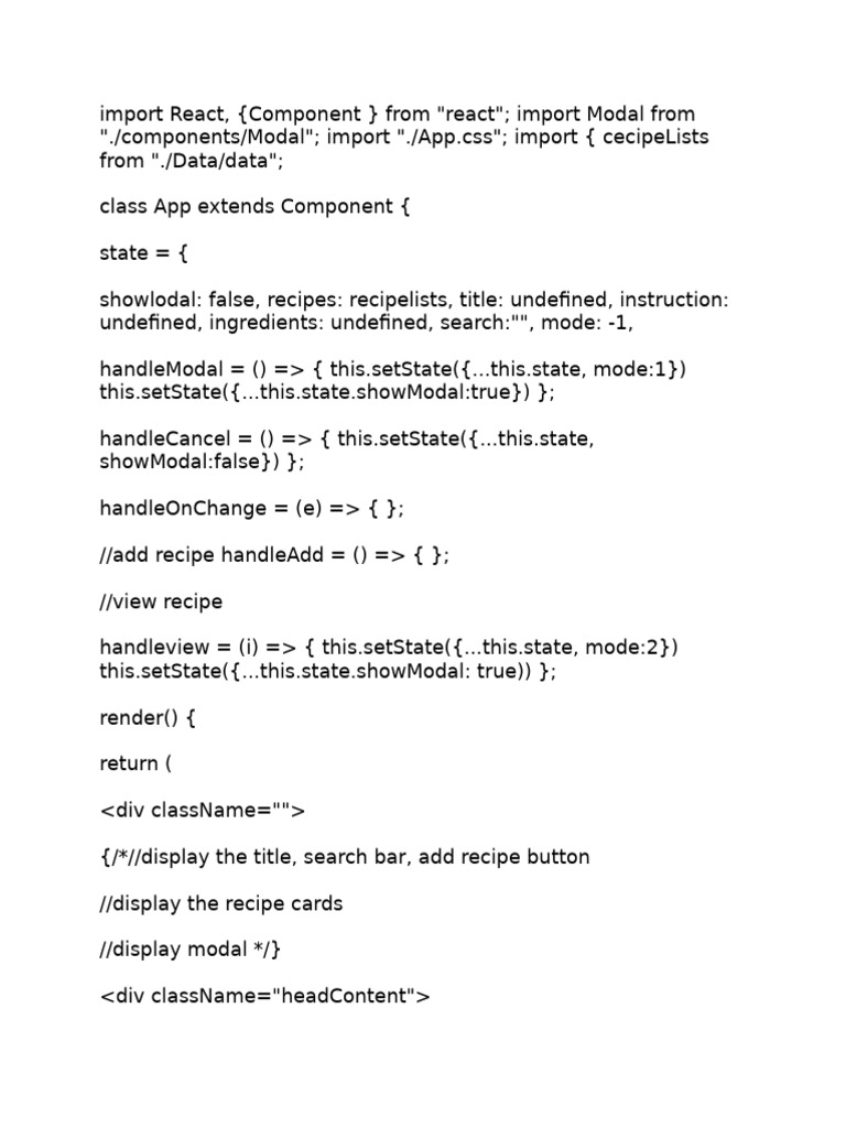 Import React, (Component) Fro | PDF