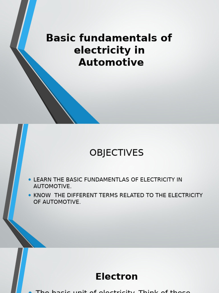 Basic Electricity Fundamentals | PDF | Electricity | Electrical ...