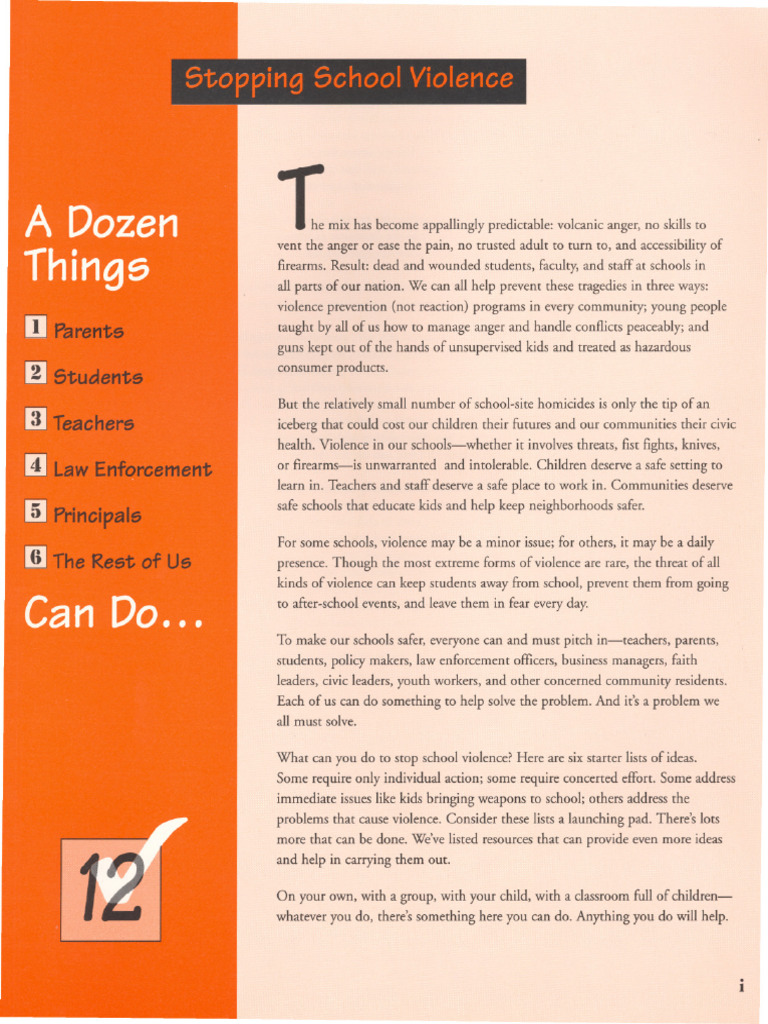 Preventing School Violence Together | PDF | Violence | Schools