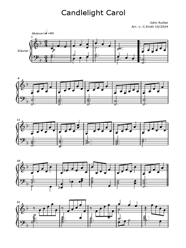 Candlelight Carol KLAVIER-1 | PDF