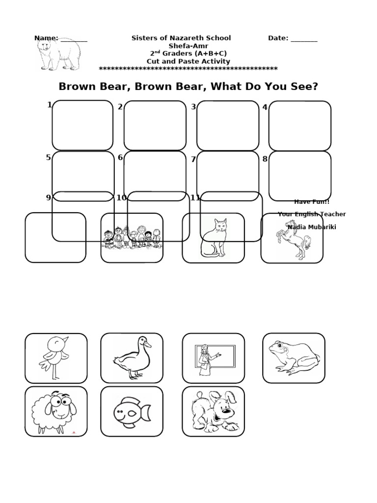 Brown Bear - Story Activity 2nd graders - 3rd semester | PDF