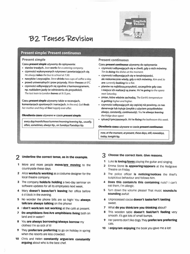 B2 Tenses Revision | PDF