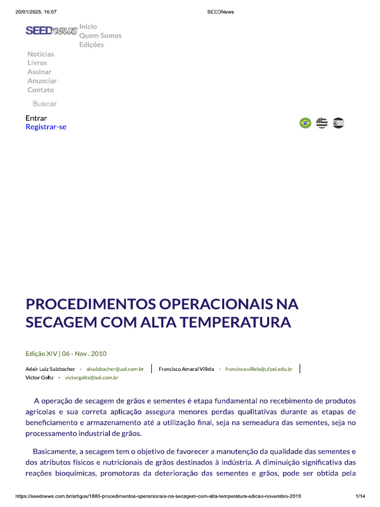 Secagem em Alta Temperatura Passo A Passo | PDF