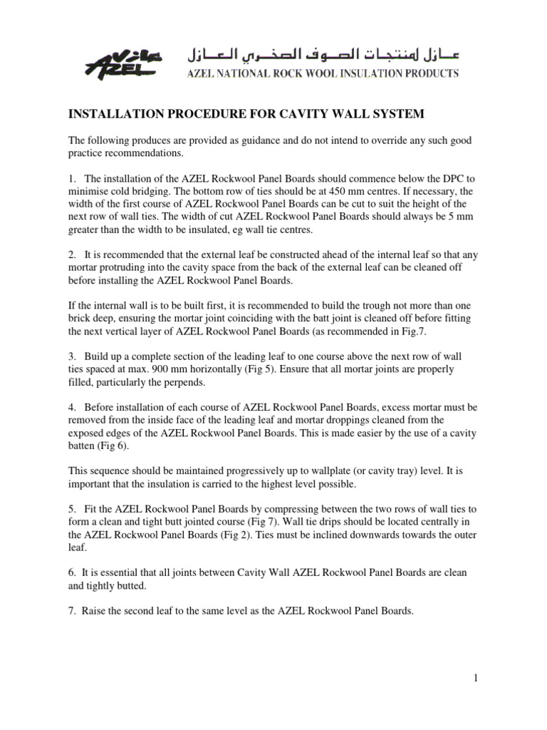 Installation_Procedure for Cavity Wall | PDF | Building Insulation | Wall