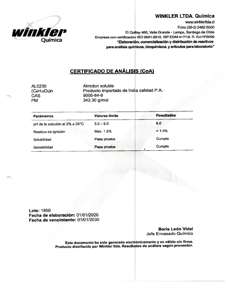 Almidon Soluble | PDF