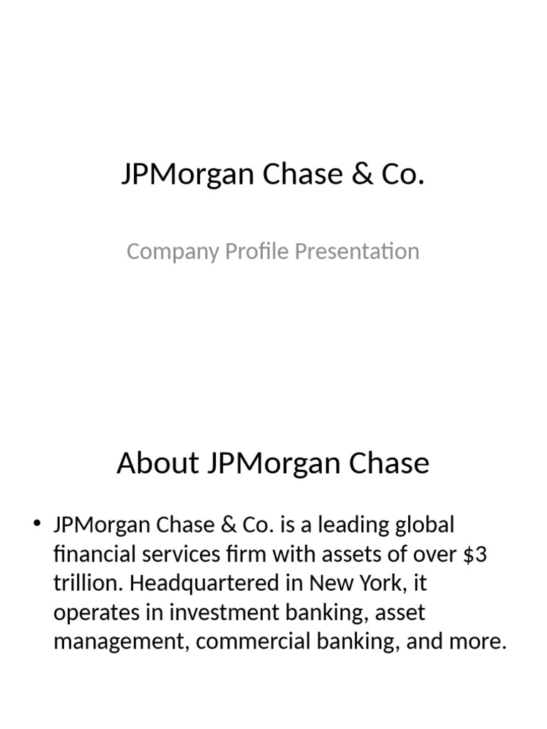 JPMorgan Chase Company Overview 2023 | PDF