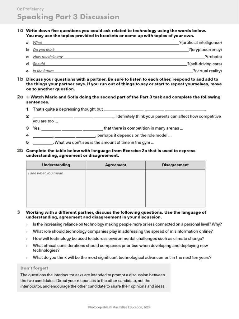 RF - C2 - Speaking Part 3 Discussion | PDF | Cognition | Human ...