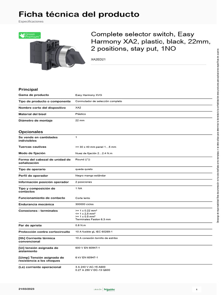 Easy Harmony XA2E_XA2ED21 | PDF | Bienes manufacturados | Electromagnetismo