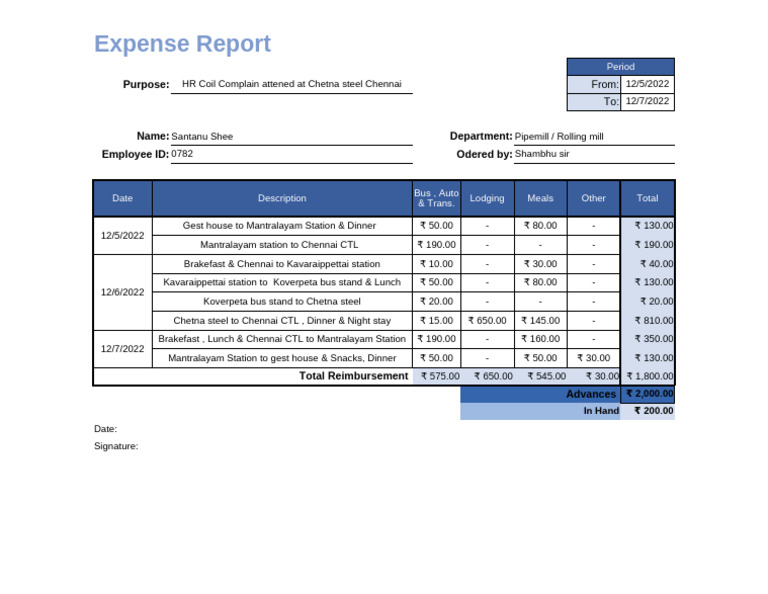 Travel Expense Report | PDF