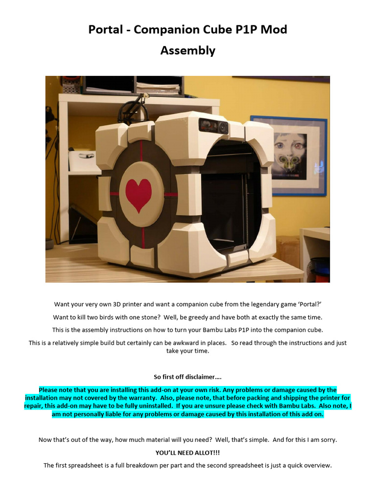 Companion Cube Assembly Instructions | PDF