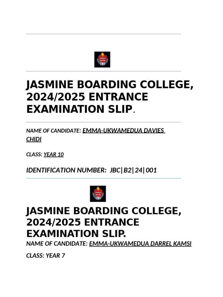 Jasmine Boarding College | PDF