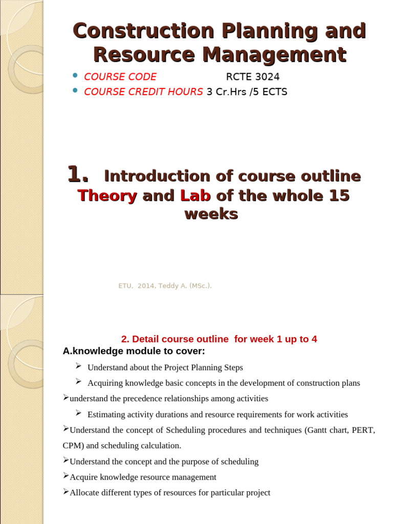 11. Construction Planning and Scheduling (2) | PDF