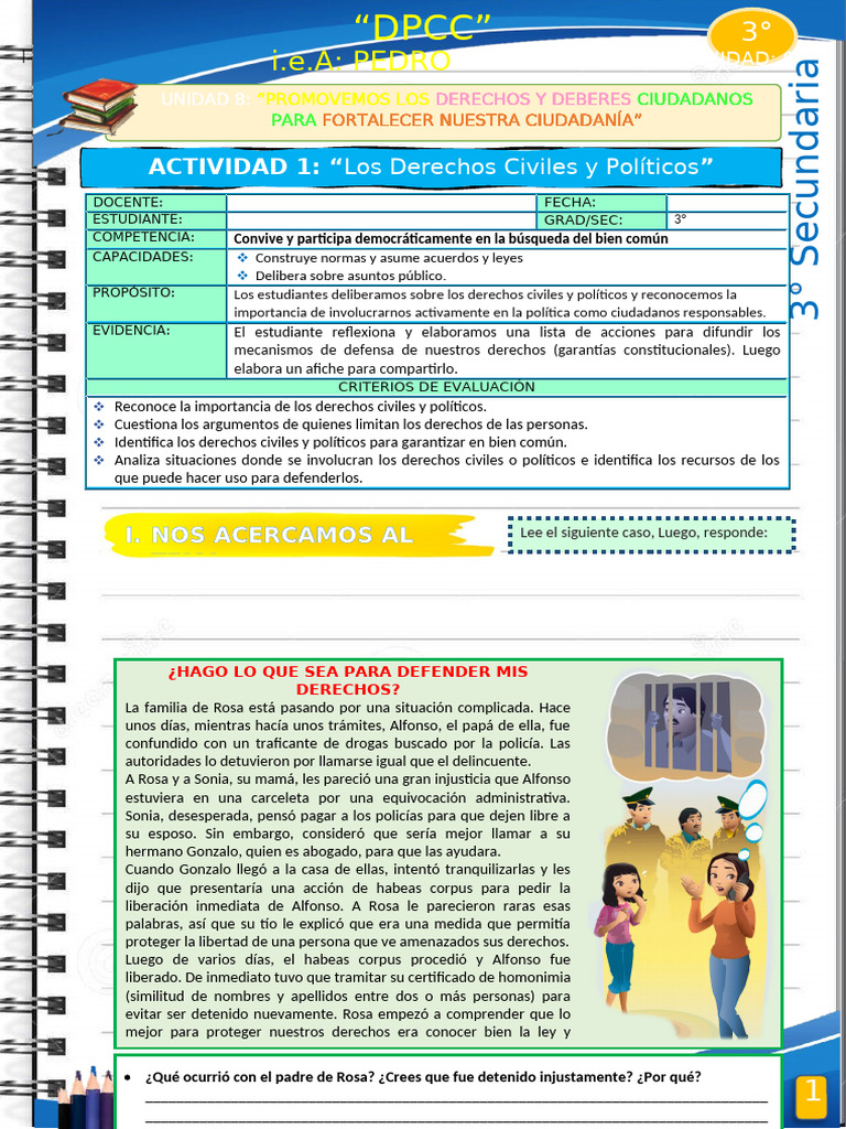 3° DPCC - Actv.02-Unid.8 2024 | PDF | Democracia | Ideologías políticas