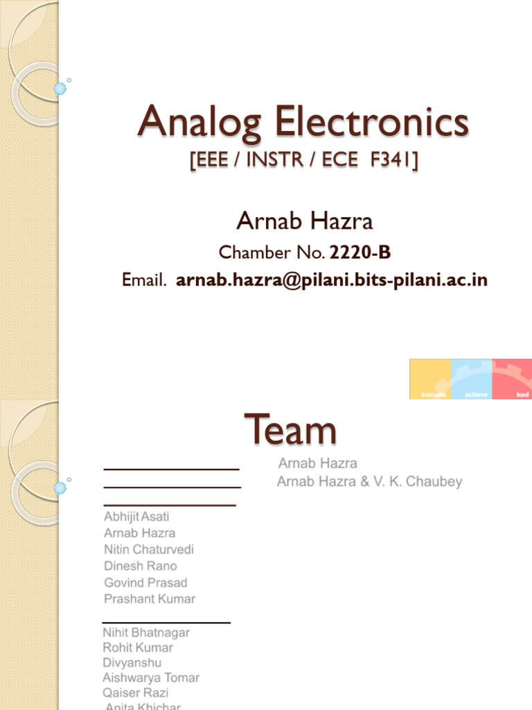 Analog Electronics Course Guide | PDF | Amplifier | Electrical Network