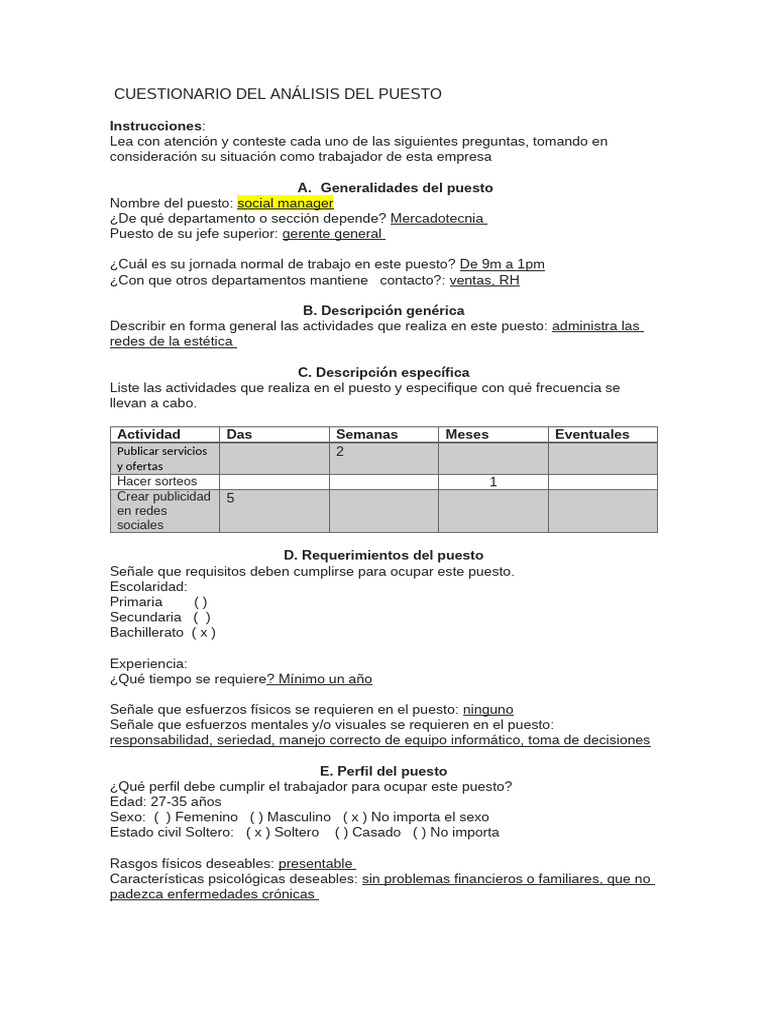 ANALISIS PUESTO ADMIN REDES SOCIALES | PDF