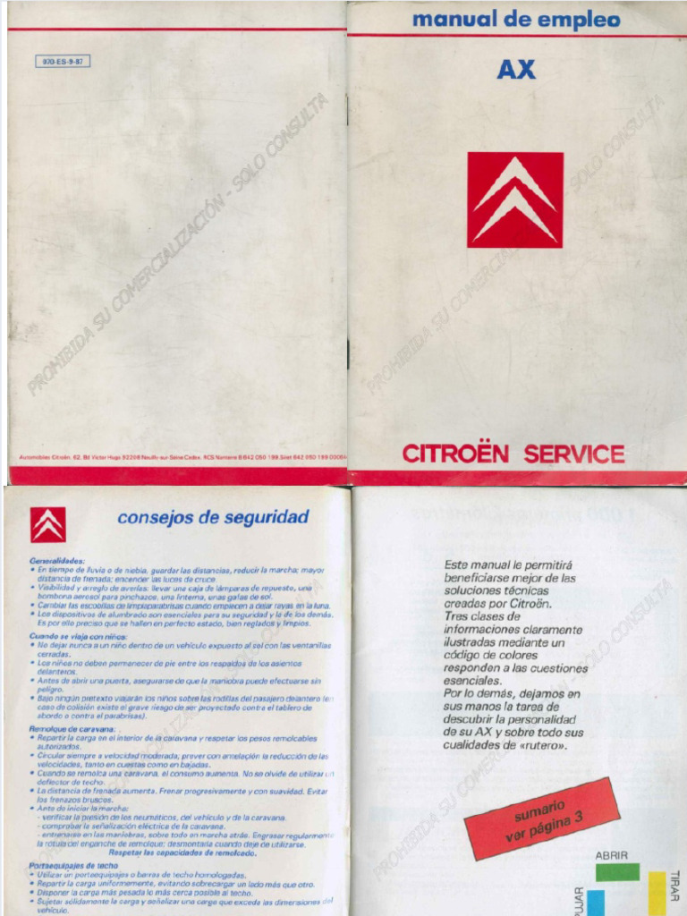 Manual Usuario Citroen Ax | PDF