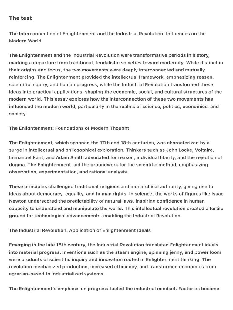 Test of civ L2 | PDF | Age Of Enlightenment | Industrial Revolution