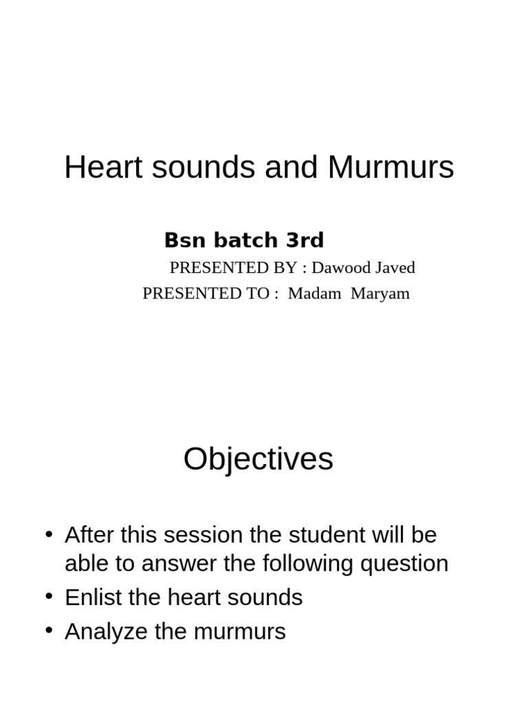 Heart Sounds and Murmurs | PDF | Heart Valve | Heart