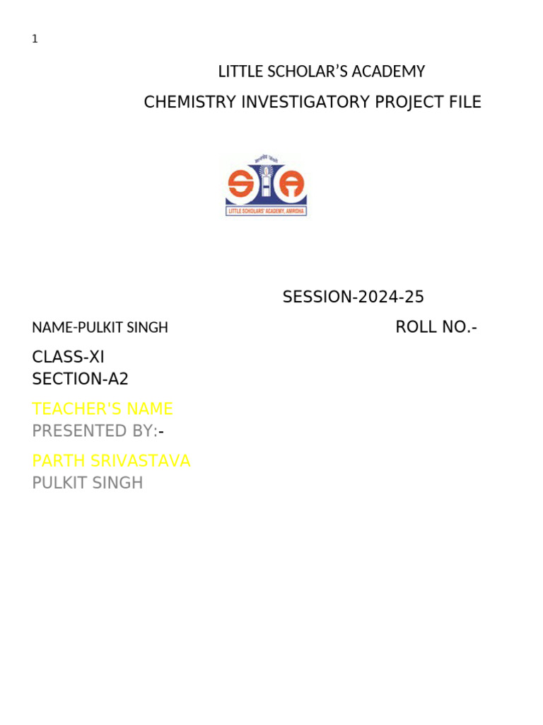Chemistry Investigatory Project File | PDF | Carbohydrates | Sucrose
