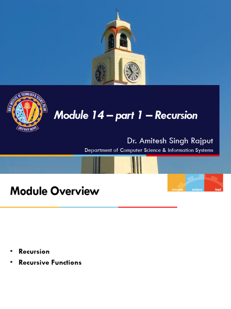 Module 14 Part 1 And 2 Pdf Recursion Computer Programming