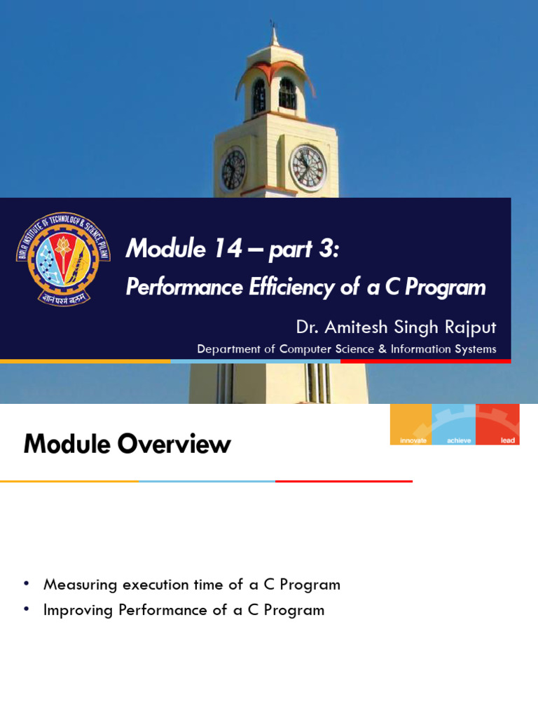 Module 14 - Part 3 - Performance Efficiency of A C Program | PDF | Computer Programming ...