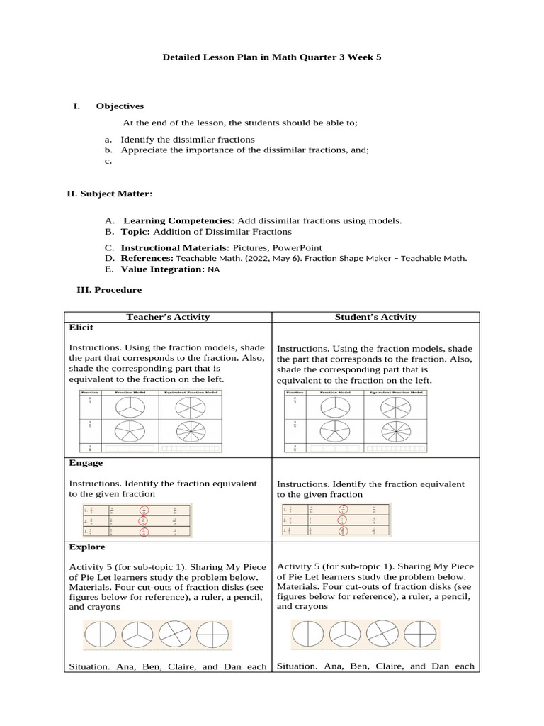 Detailed Lesson Plan in Math Quarter 3 Week 5 | PDF | Behavior ...