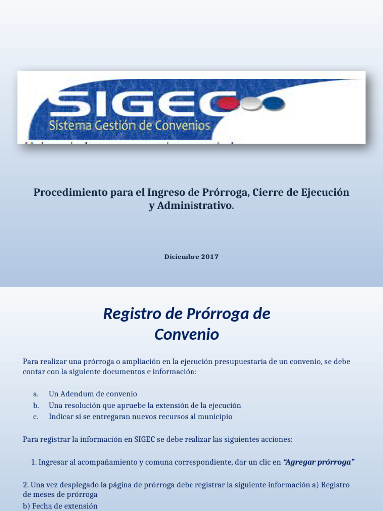 Etapa de Cierre SIGEC | PDF