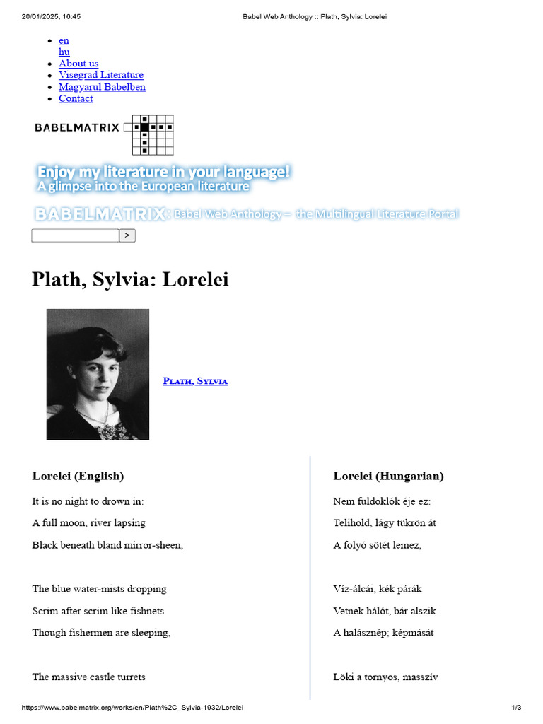 Plath, Sylvia_ Lorelei | PDF