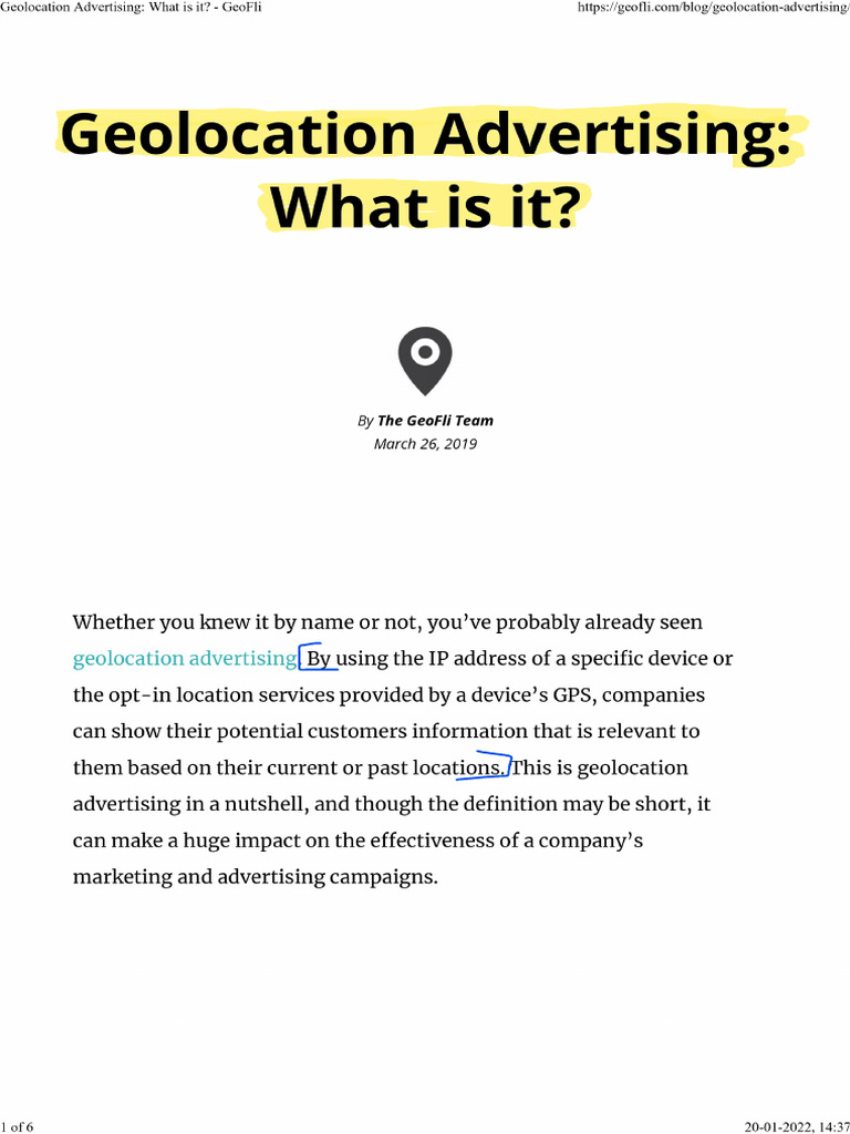 Geolocation Advertising | PDF