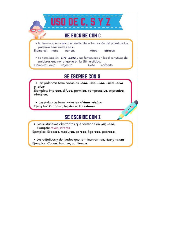 Uso de La C Z y S | PDF