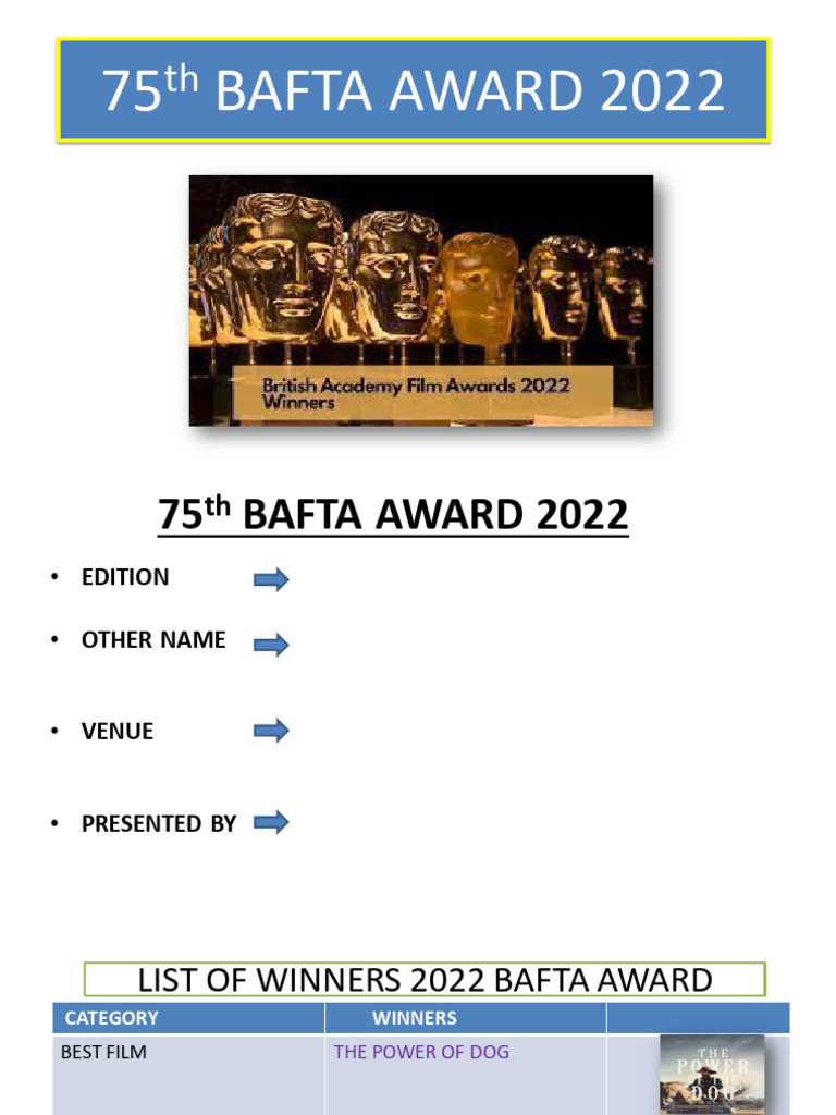 Presentation BAFTA AWARD | PDF