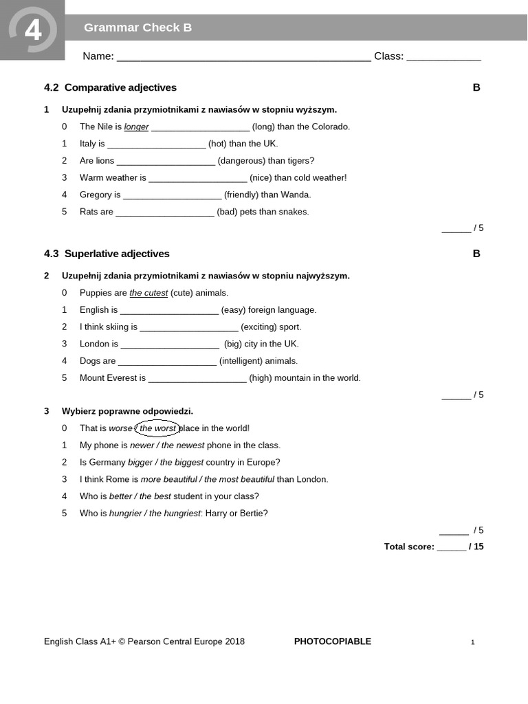 EC - A1P - Grammar Check 4B | PDF