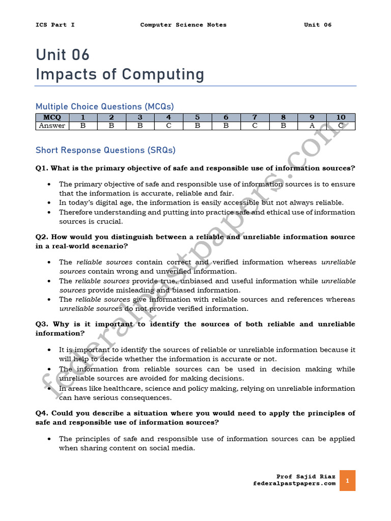 XI Unit 06 Impacts of Computing | PDF | Electronic Waste | Privacy