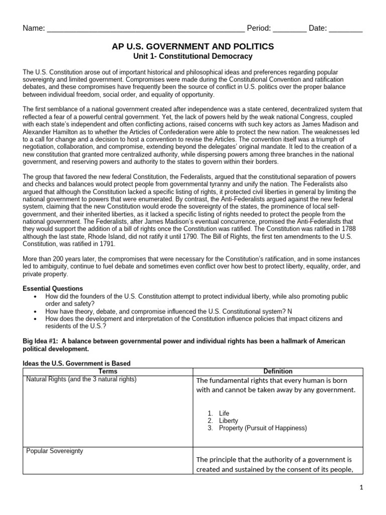 AP U.S Government and Ploitics Study Guide | PDF | Impeachment ...