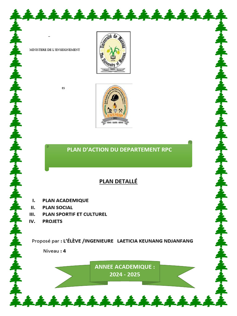 Plan d'Action 2024-2025 pour le RPC | PDF
