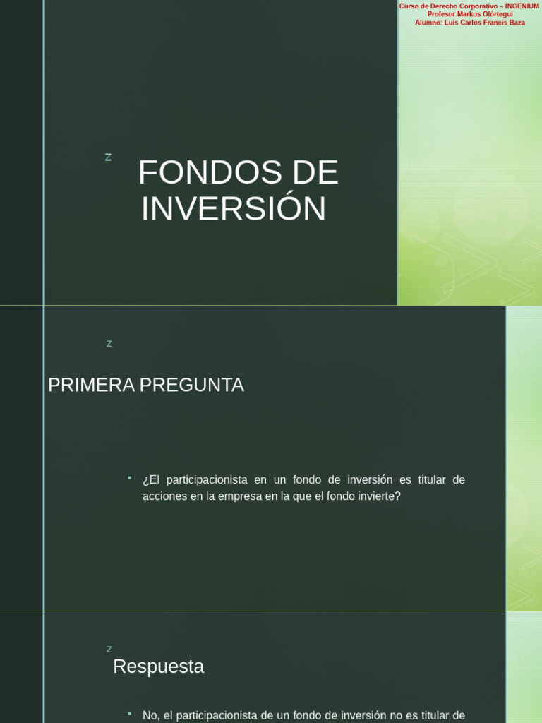 FONDOS DE INVERSIÓN - Ingenium | PDF