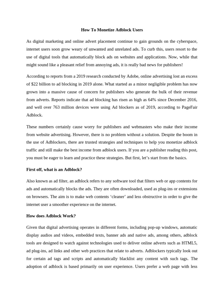Adblock | PDF | Advertising | E Commerce