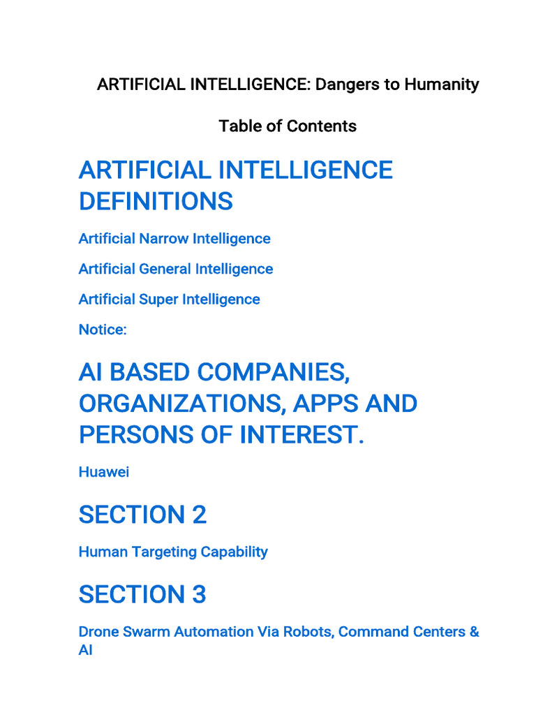 ARTIFICIAL INTELLIGENCE Dangers To Humanity E Book Selz Cyrus P | PDF | Artificial Intelligence ...