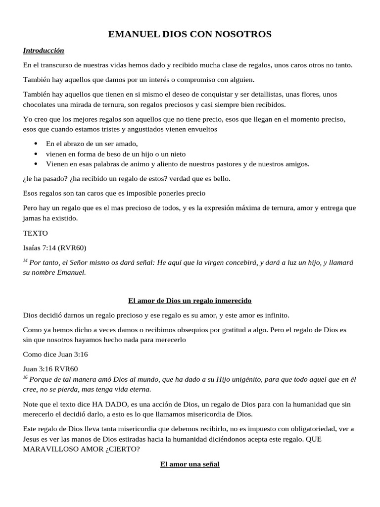 Emanuel Dios Con Nosotros | PDF | Jesús | Dios