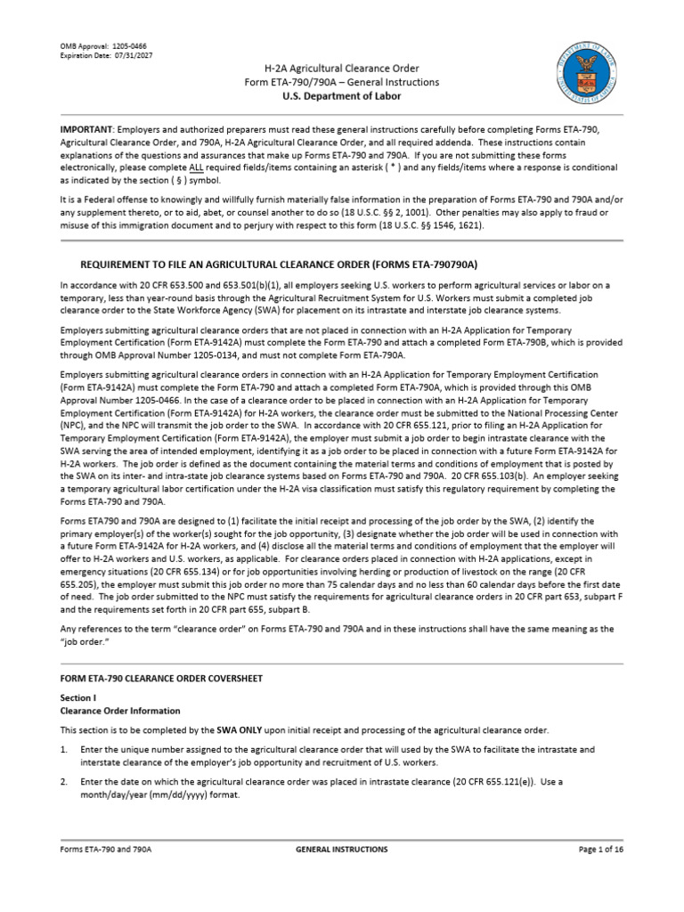 FR - 10 - Form ETA-790 790A - Instructions - FINAL-clean | PDF ...
