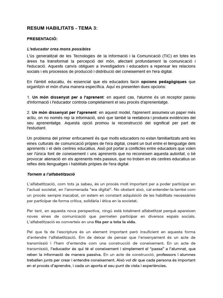 RESUM HABILITATS - TEMA 3_ | PDF