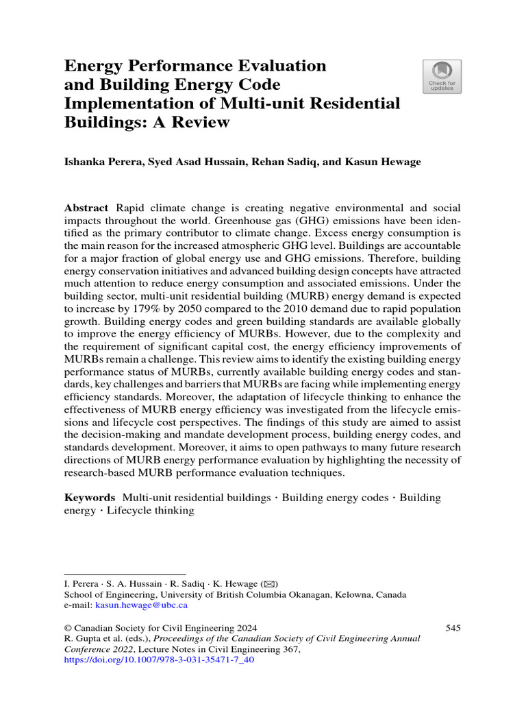 MURB Energy Code Challenges | PDF | Efficient Energy Use | Energy ...