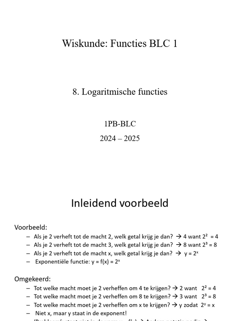 Logaritmische Functies | PDF