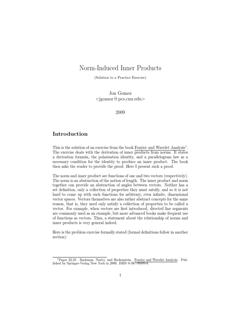 Norm-Induced Inner Products | PDF