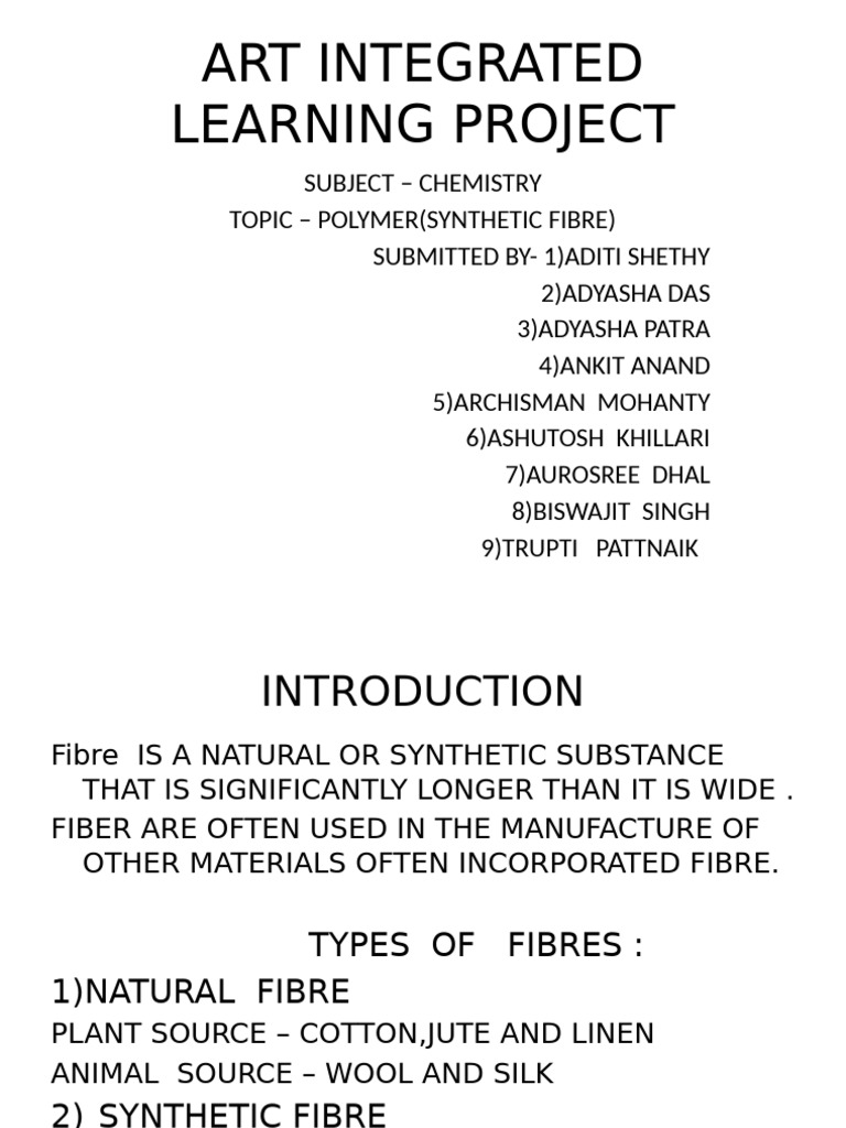 Art Integrated Learning Project | PDF | Fibers | Synthetic Fiber