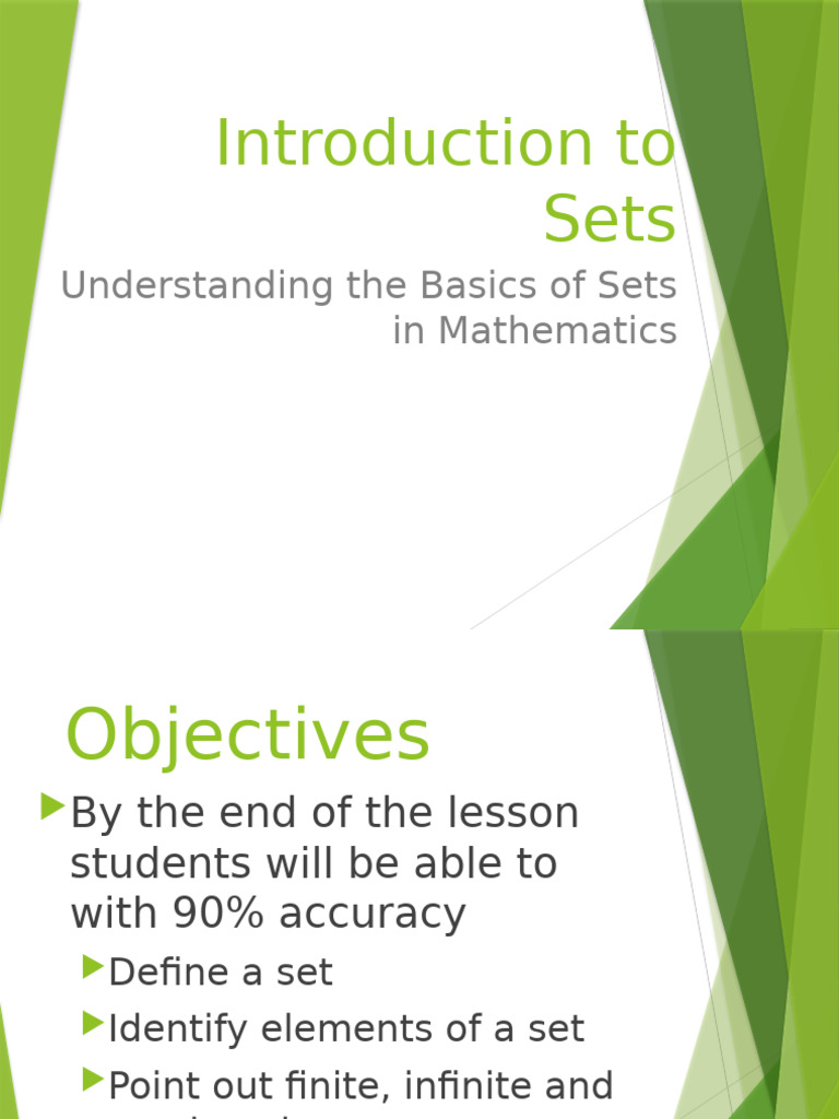 Introduction To Sets Lesson | PDF