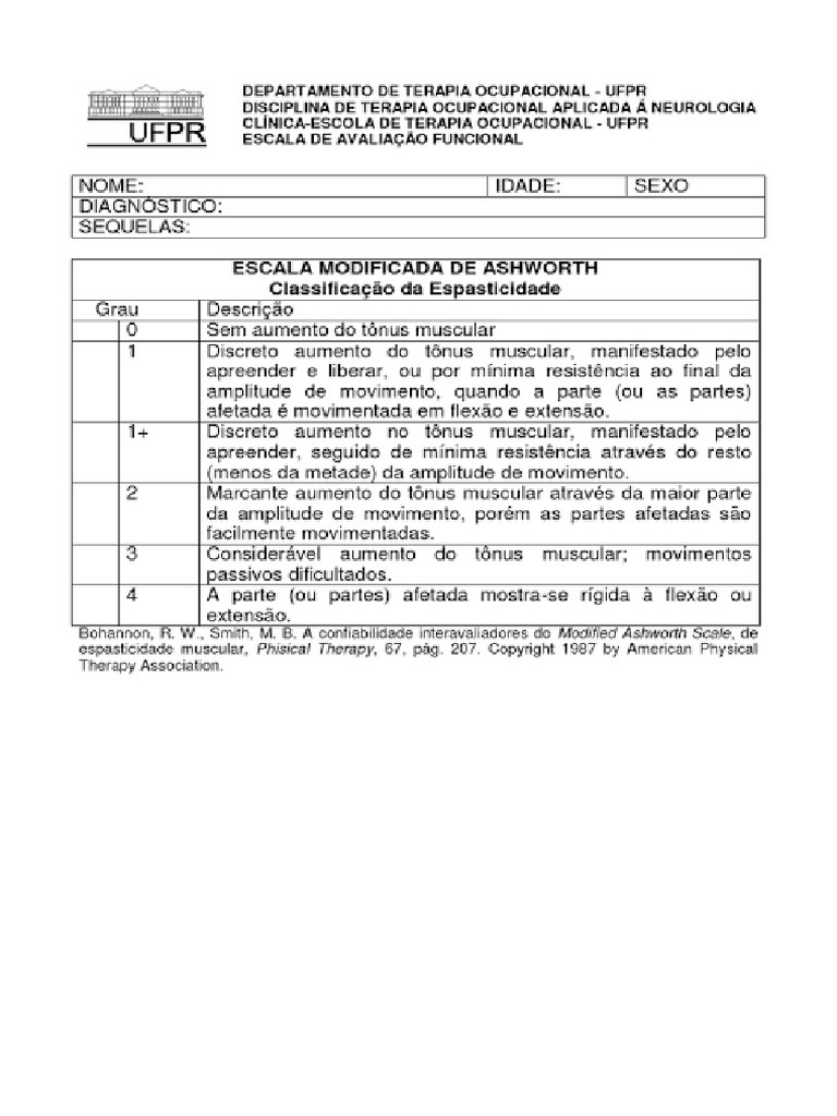 Escala Tônus Muscular | PDF