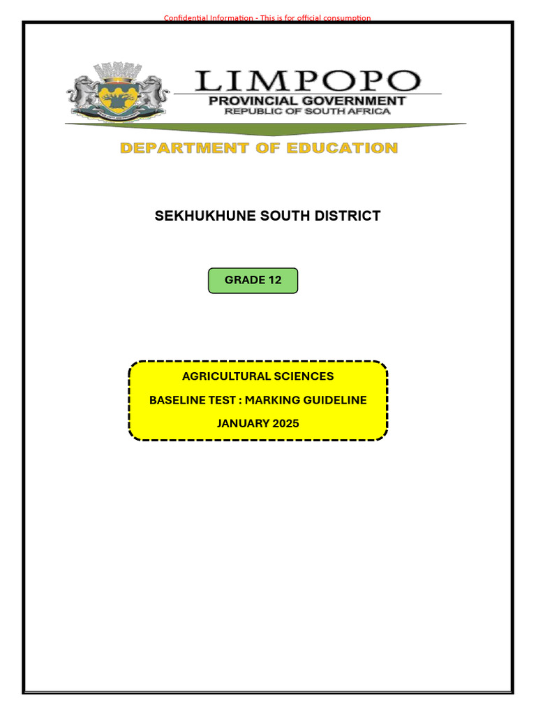 Grade 12 Baseline Marking Guideline 2025 | PDF