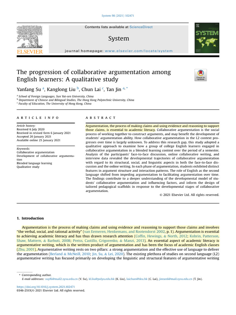 The Progression of Collaborative Argumentation Among English Learners ...